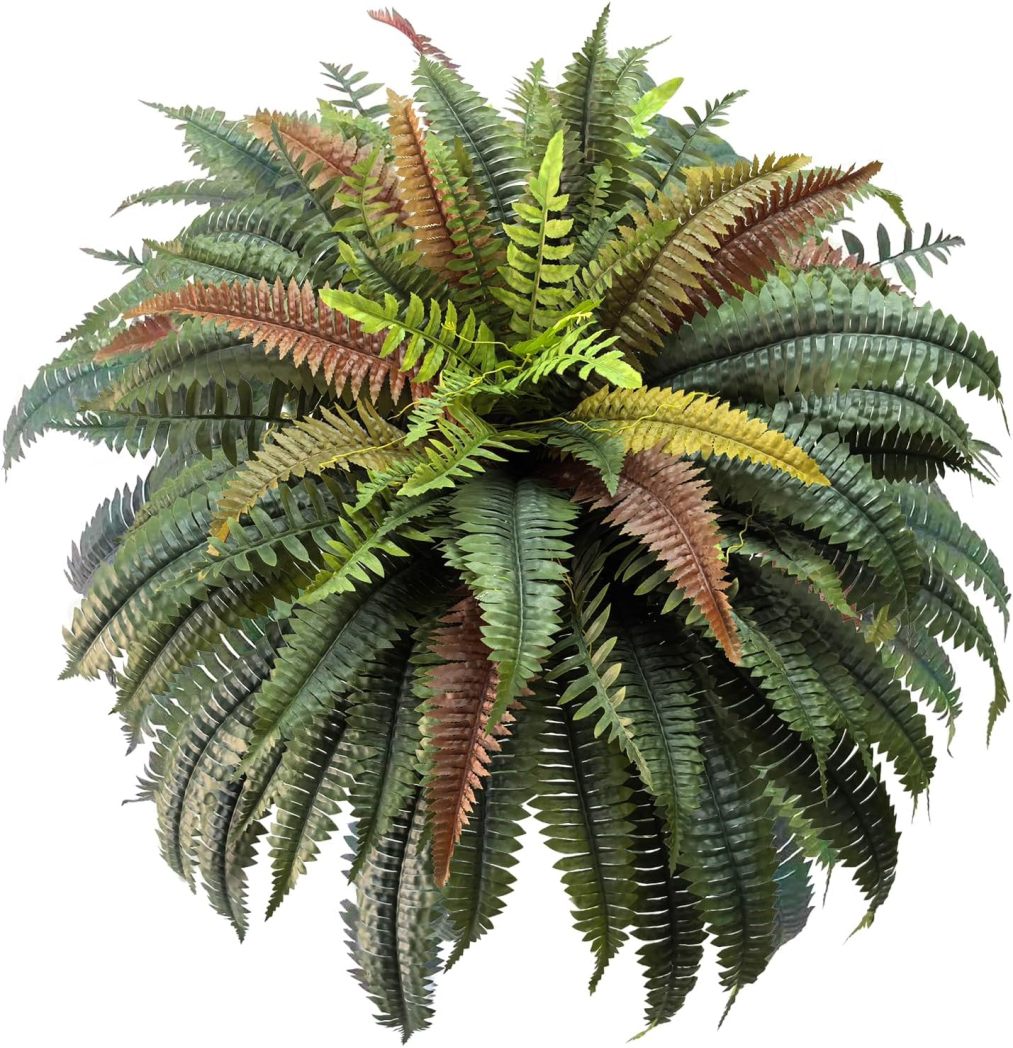 48" Designer-Grade Artificial Boston Fern Bush - 90 Ultra-Realistic ...