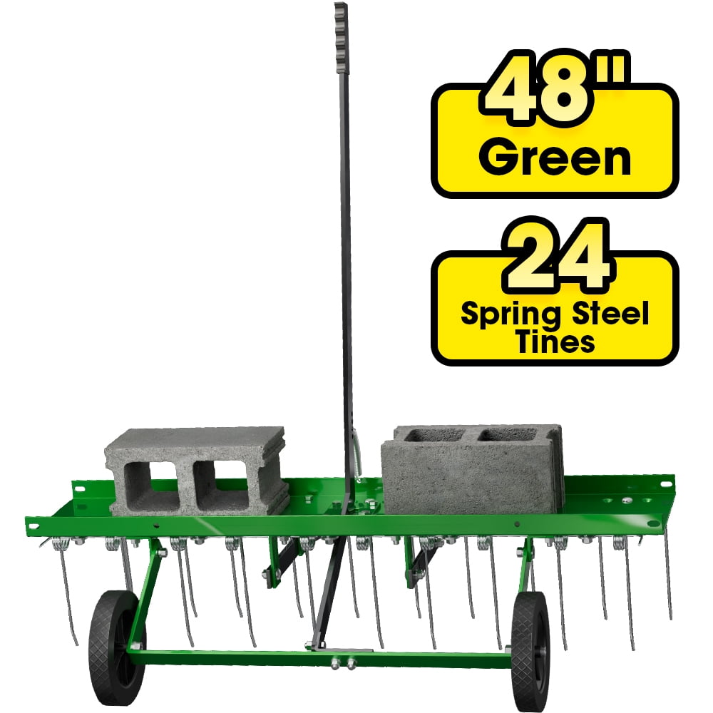 48" Dethatcher Tow Behind Lawn rake Lawn Sweeper Height Adjustable ...