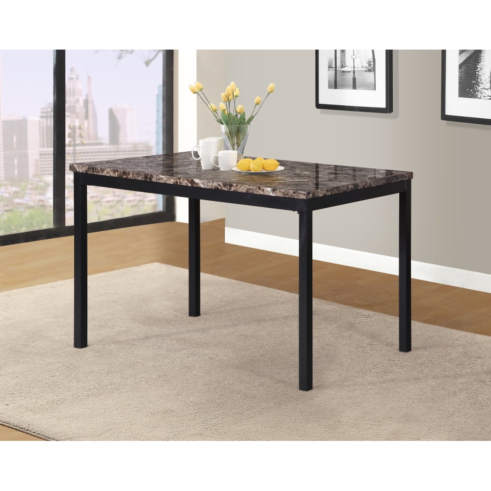 48" Dining Table for 4, Rectangular Table with Laminated Faux Marble ...