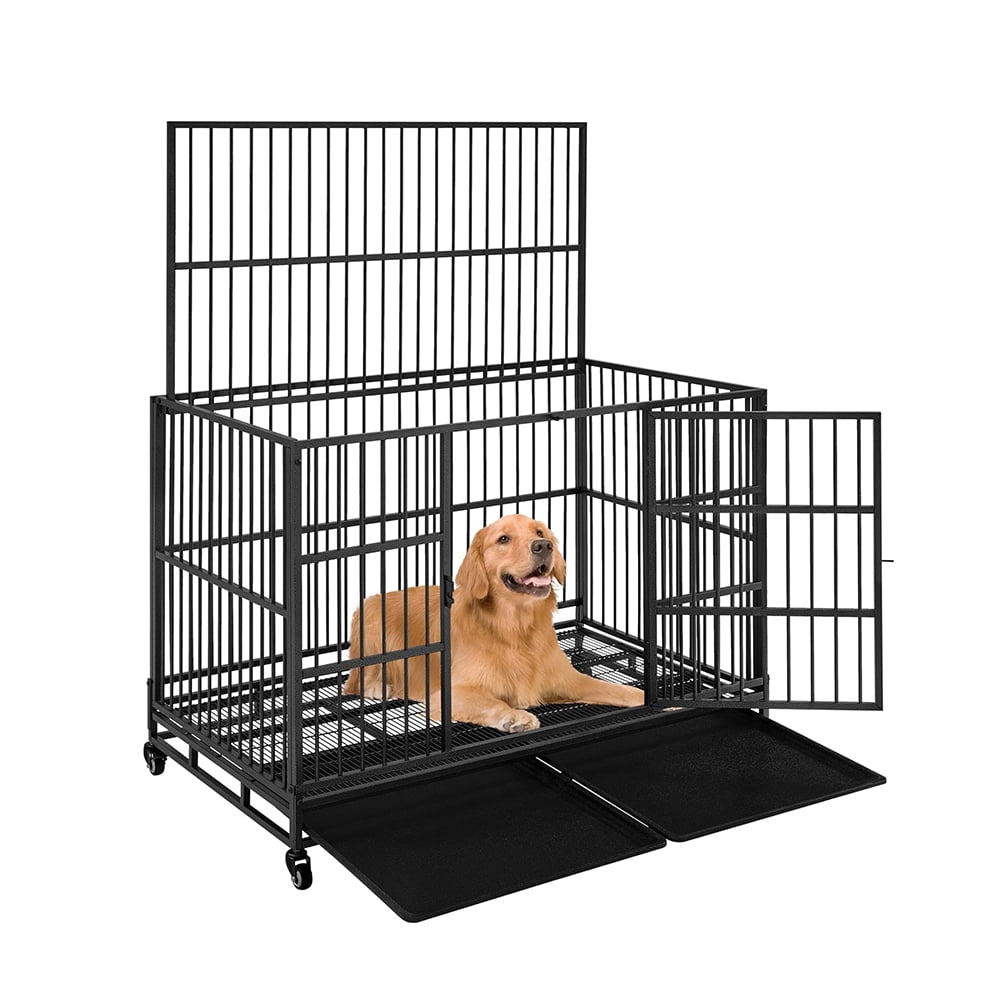 Extra Large 48 Inch Dog Crate, Heavy Duty Pet Cage for XXL Dogs, 2 ...