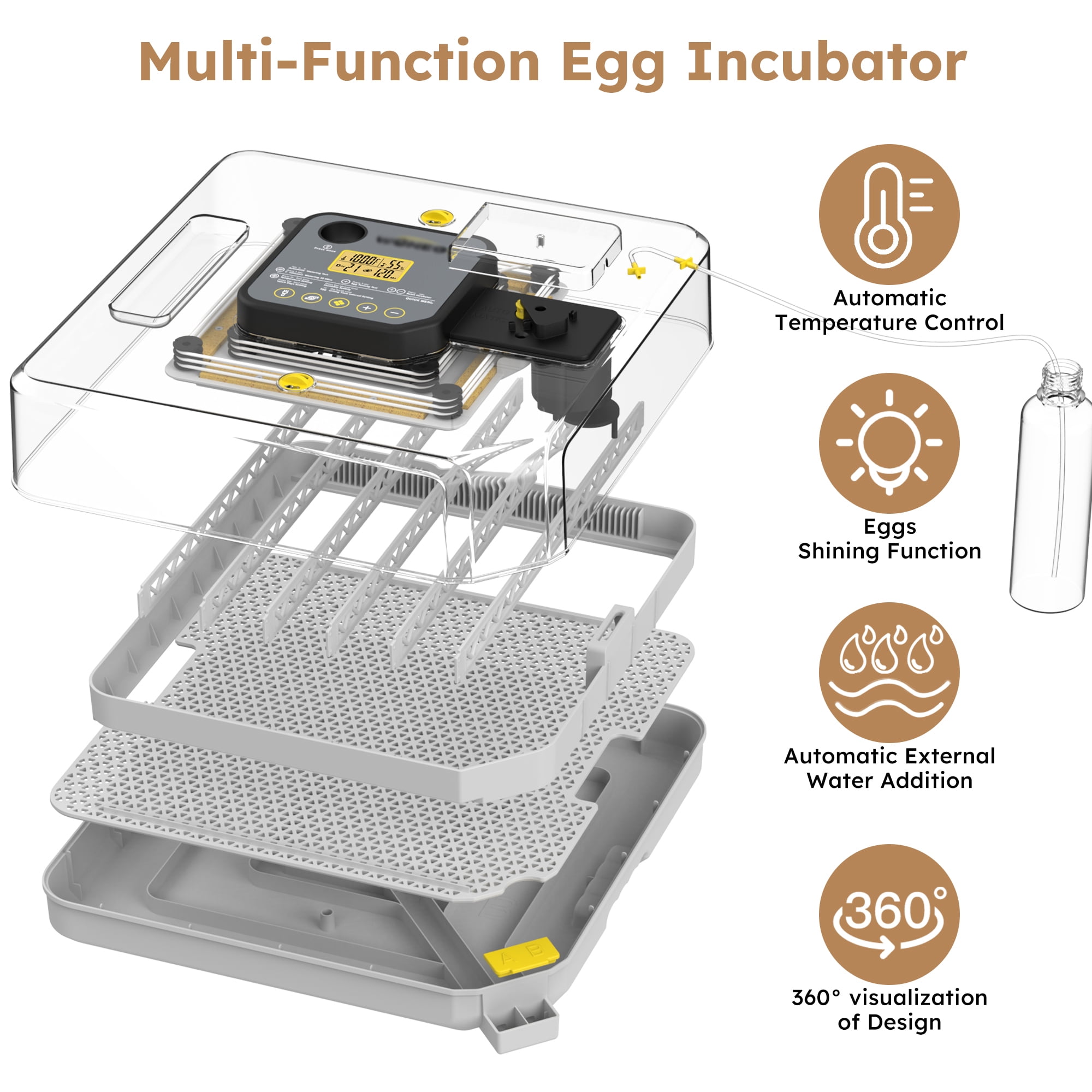 48 Egg Incubator for Hatching Chicken, Duck, Quail & Parrot Eggs ...