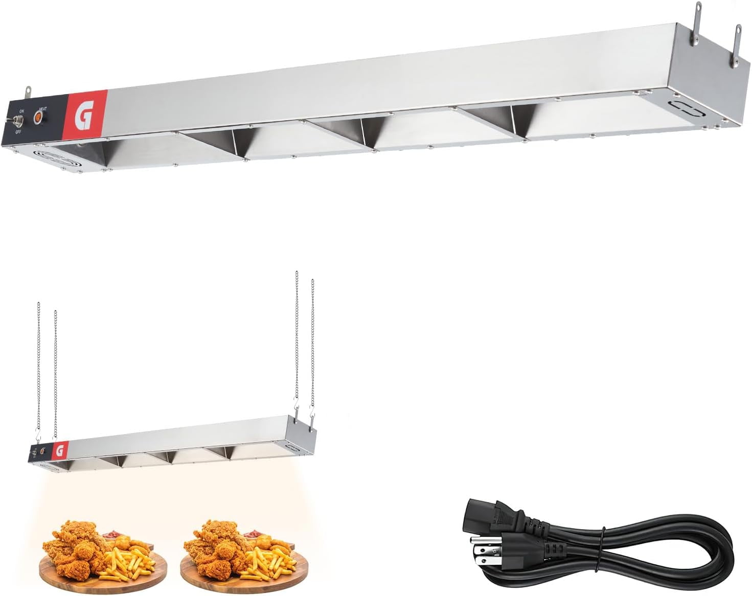 48" Electric Strip Heater, Food Heat Lamp Overhead Food Warmer ...