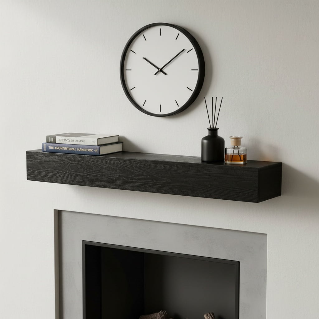 48'' Embossed Fireplace Mantel Western Red Cedar Wall-Mounted ...