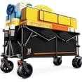 48'' Extra Long Collapsible Wagons Carts Foldable, 440Lbs Heavy Duty ...