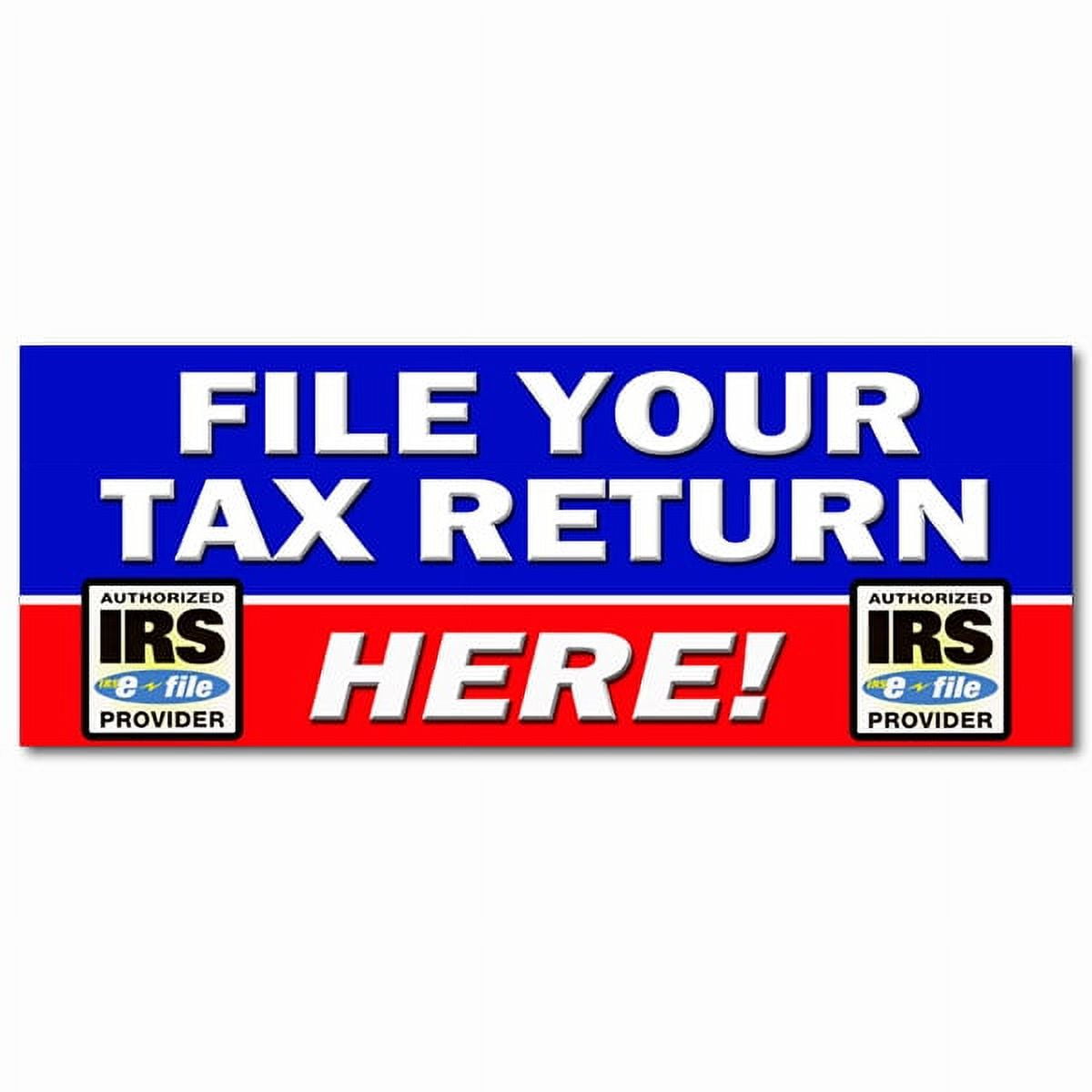 48" FILE YOUR TAX RETURN HERE DECAL sticker taxes irs refund check ...