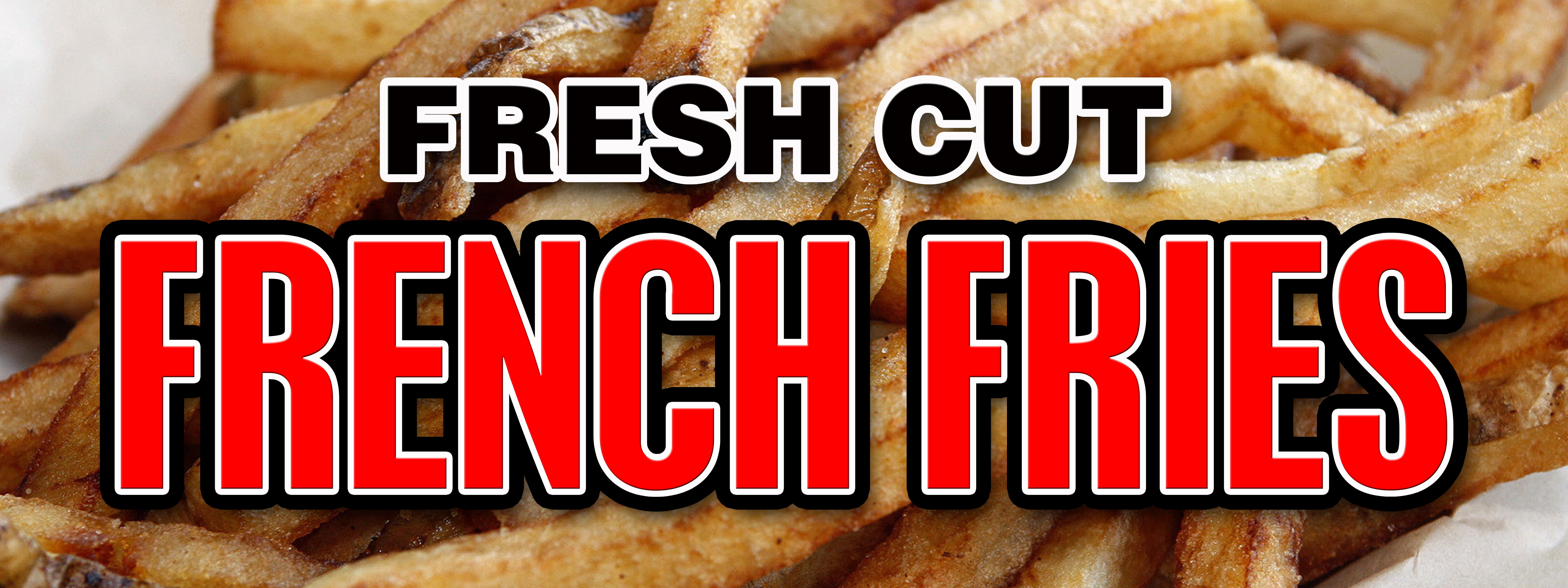 48" FRESH CUT FRENCH FRIES DECAL sticker frys crispy potato made chips ...
