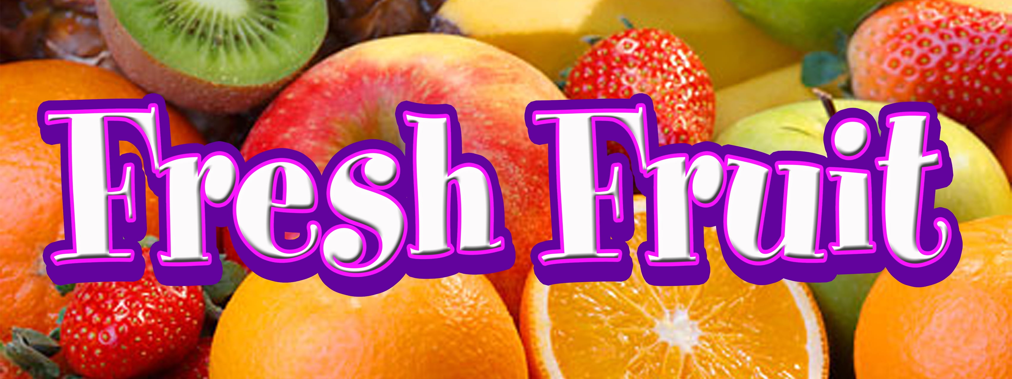 48" FRESH FRUIT DECAL sticker stand market store tropical - Walmart.com