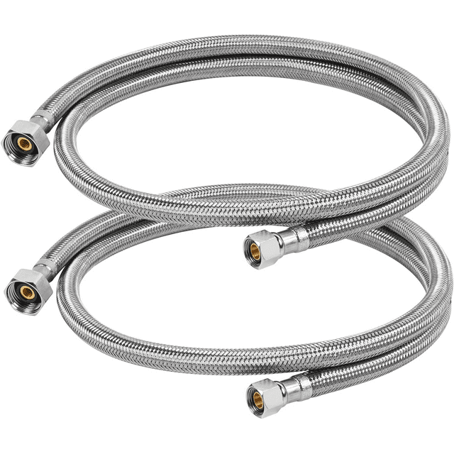 JUWO 48" Faucet Supply Line, 3/8" Comp x 1/2" FIP, Stainless Steel, 2 ...