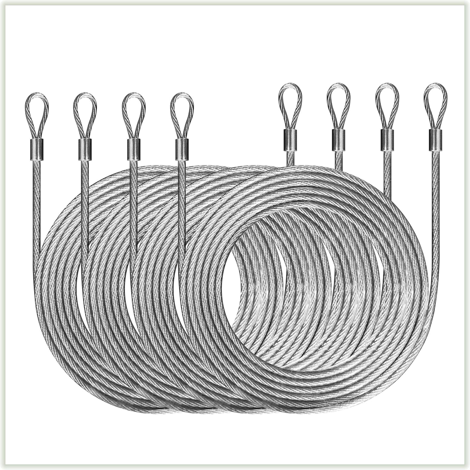 48 Feet (12ft x 4) Wire Cable Ropes Hardware Kits for Rectangle/Square ...