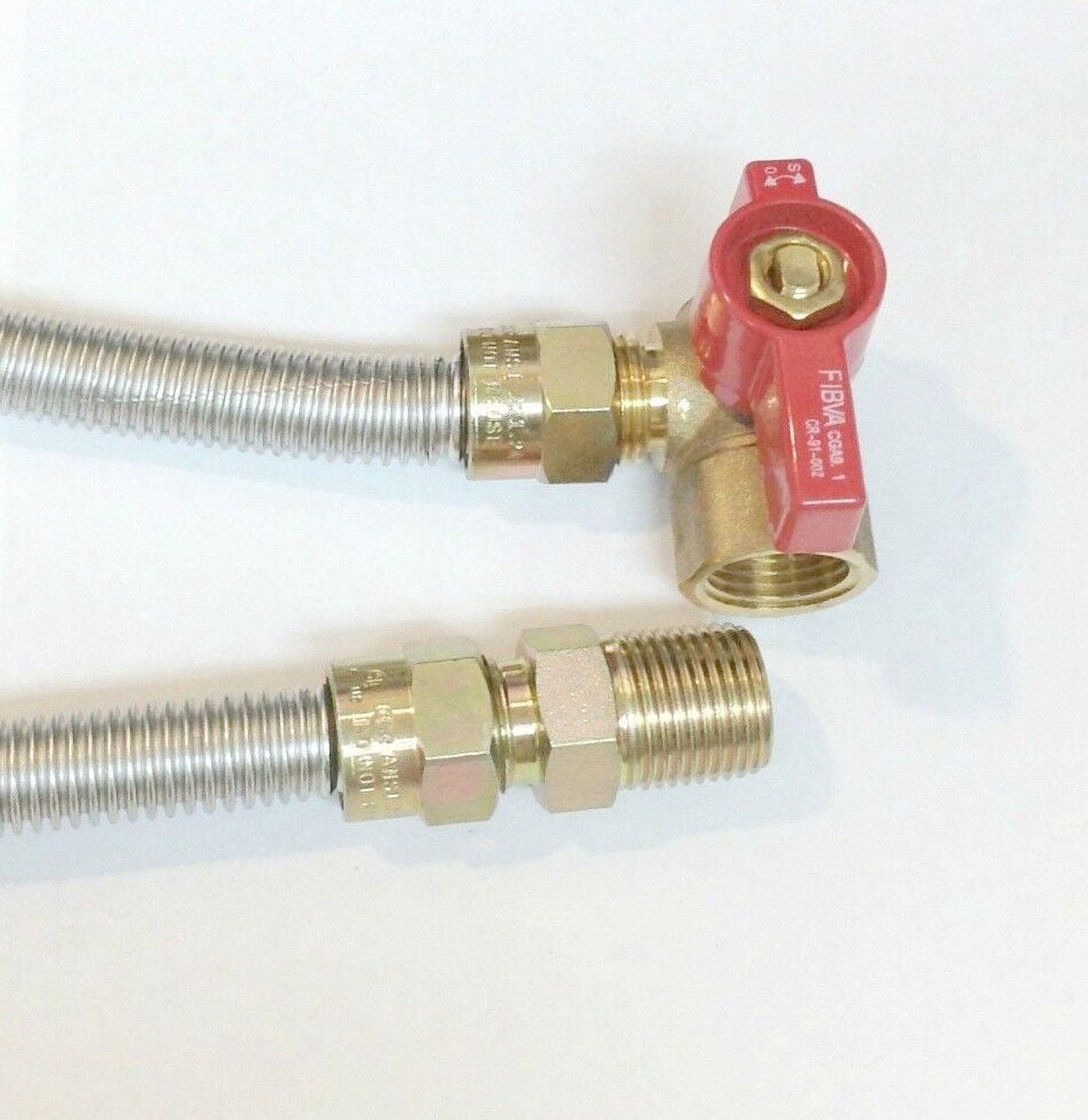 48" Flexible Stainless Steel Gas Appliance Furnace Hook Up Kit Hose ...