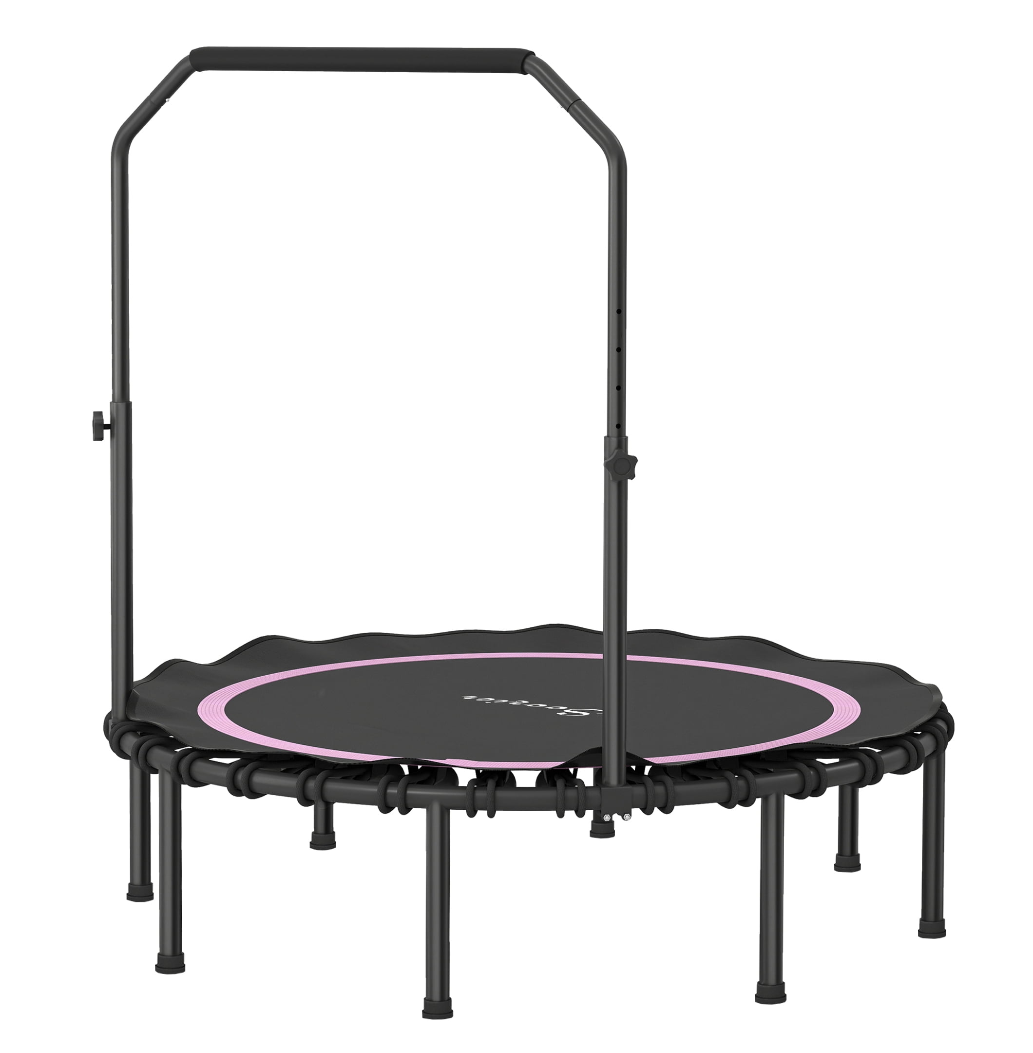48" Foldable Trampoline for Adults, Rebounder with Adjustable Handle ...