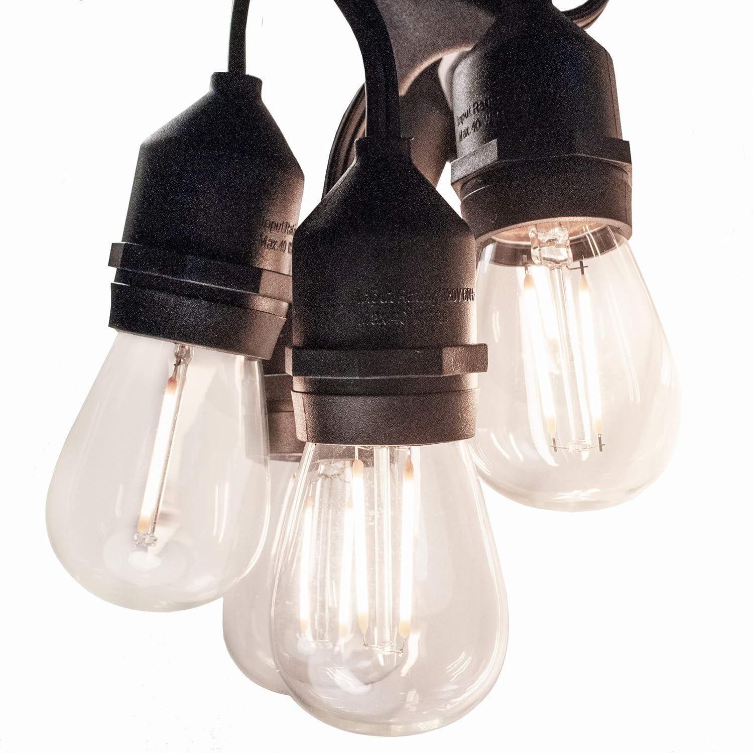 48 Foot E26 Commercial LED S14 Double Filament Outdoor String Lights ...