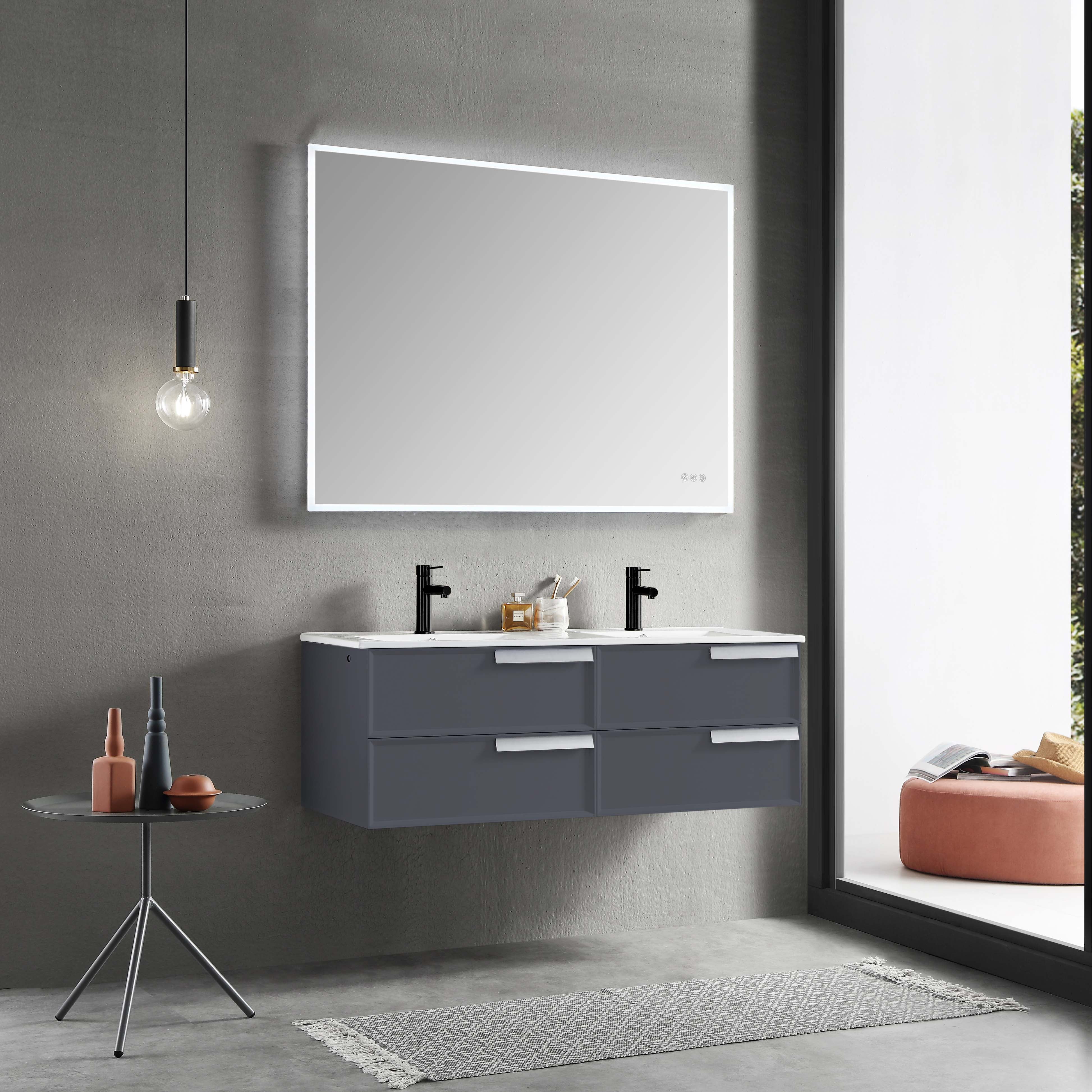 48" Freestanding Bathroom Vanity with Sink - Matte Grey - Walmart.com