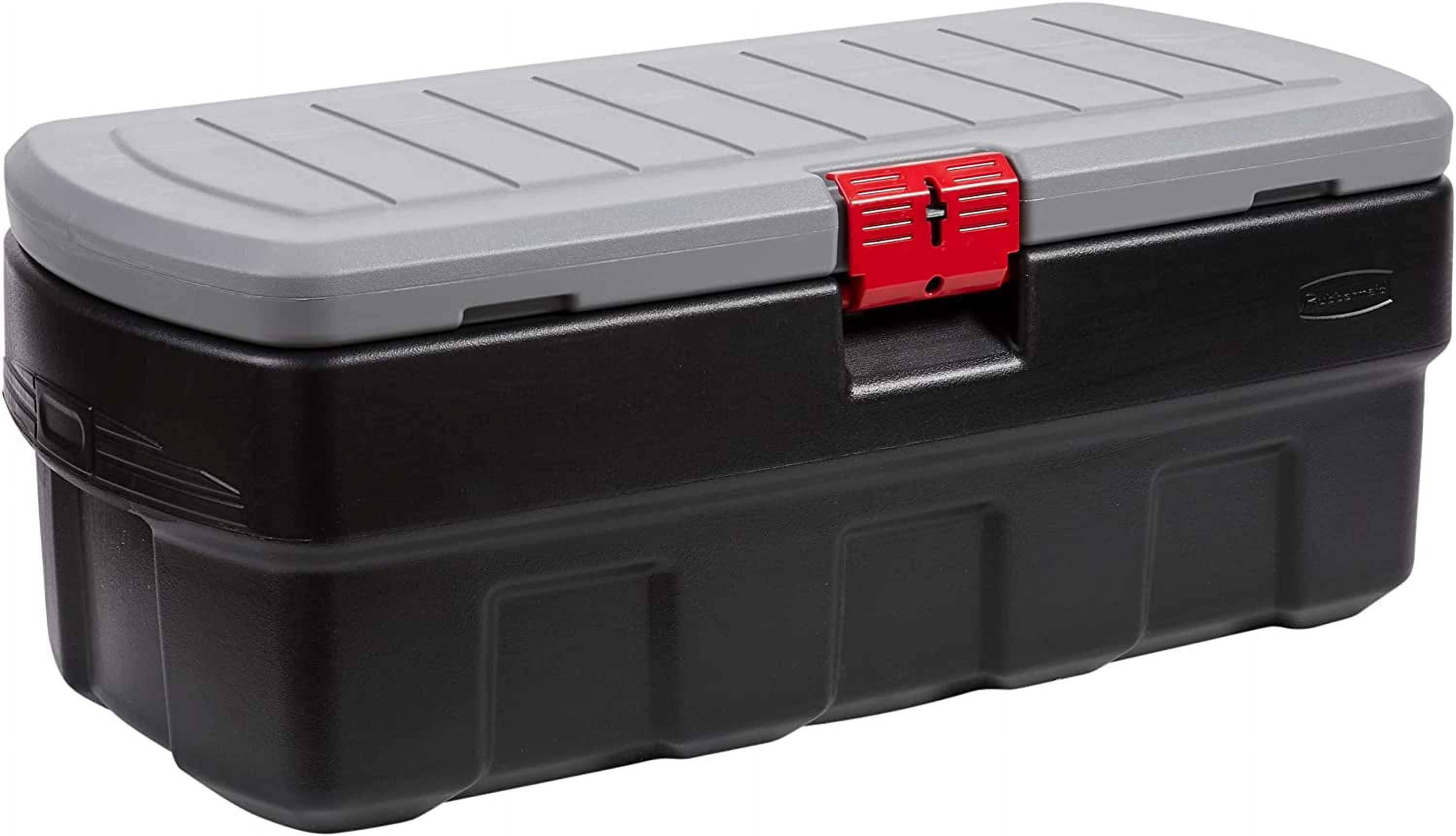 48 Gal Lockable Plastic Storage Bin, Industrial, Rugged Large Container ...