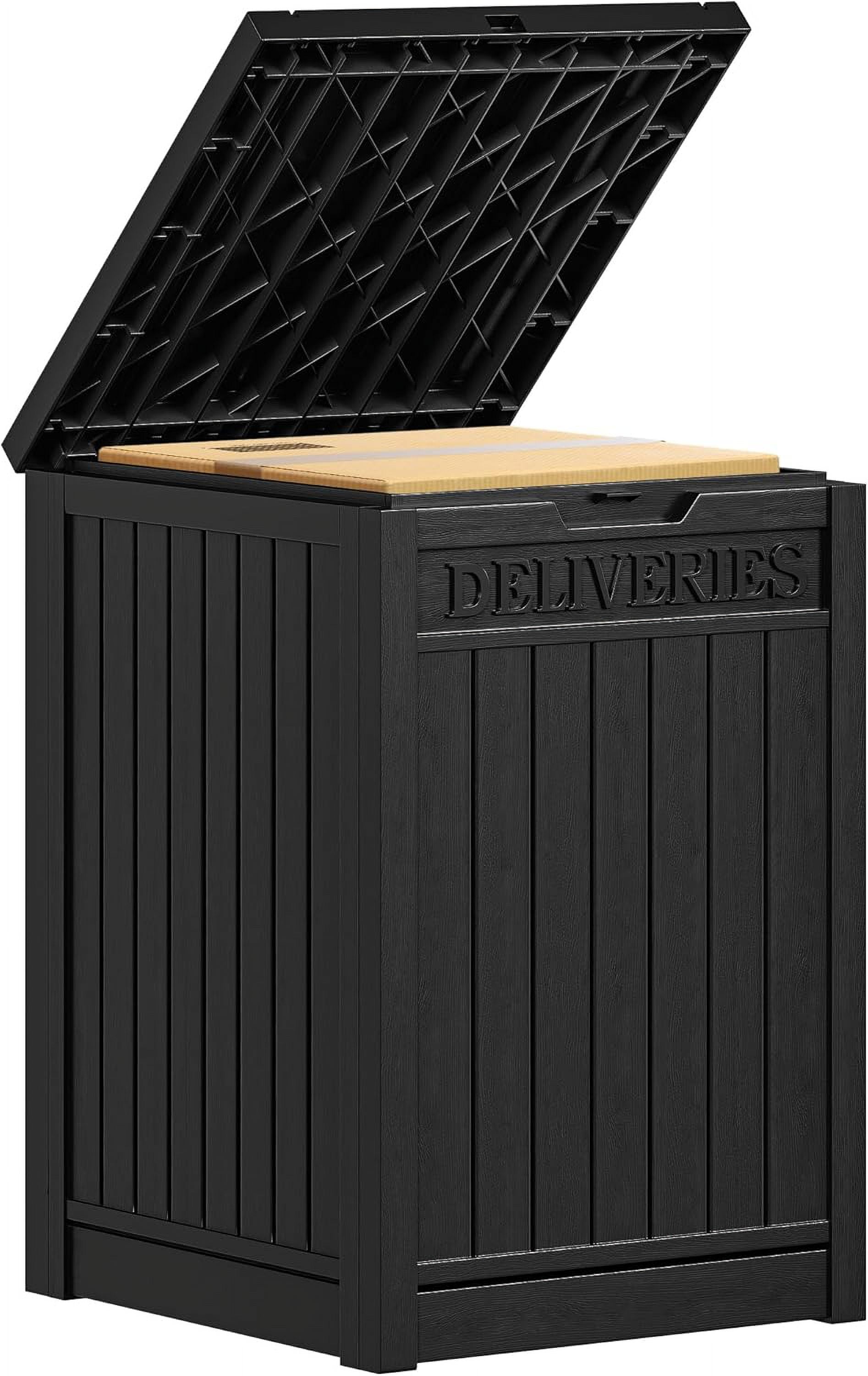 48 Gallon Outdoor Storage Box, Lockable Resin Container for Package ...