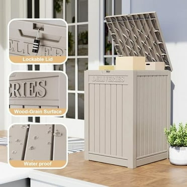 EHHLY Deck Box, 51 Gallon Package Bin Delivery Box for Outside Front ...