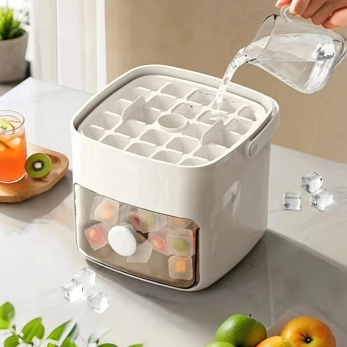 48 Grid Press Type Ice Making Box - Double-Layer Large Capacity ...