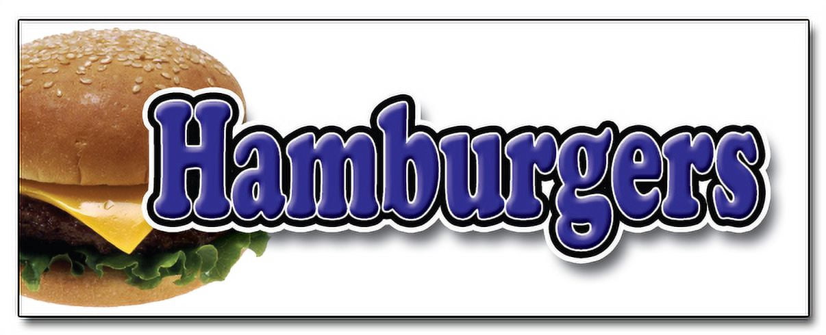 48" HAMBURGER DECAL sticker cheeseburger cart - Walmart.com
