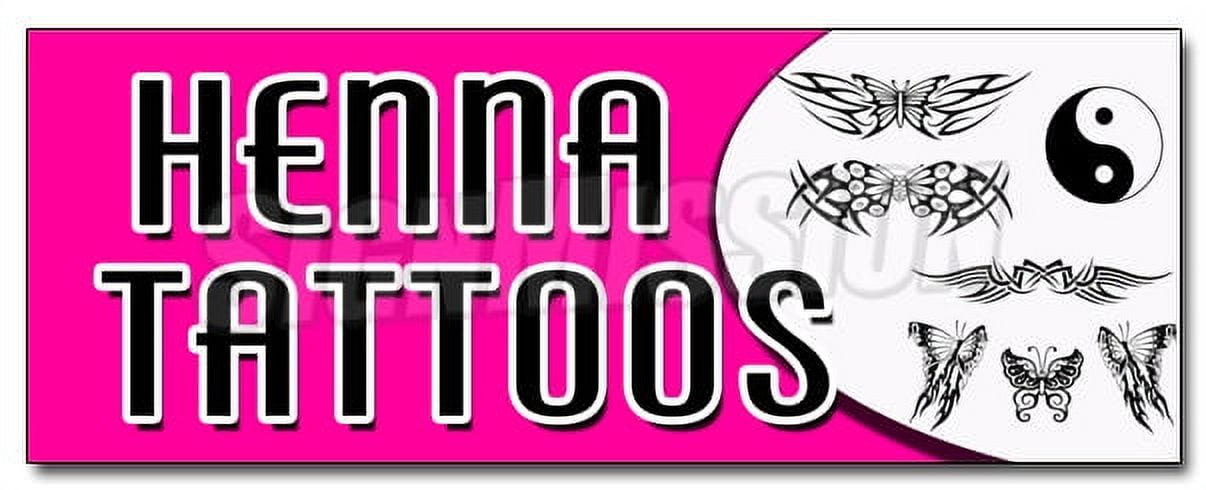 48" HENNA TATTOOS DECAL sticker natural long lasting temporary parlor ...
