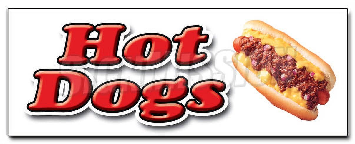 48" HOT DOG DECAL sticker hot dogs cart - Walmart.com
