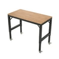 48" Heavy-Duty Adjustable Work Bench for Garage - Rubber Wood Work ...