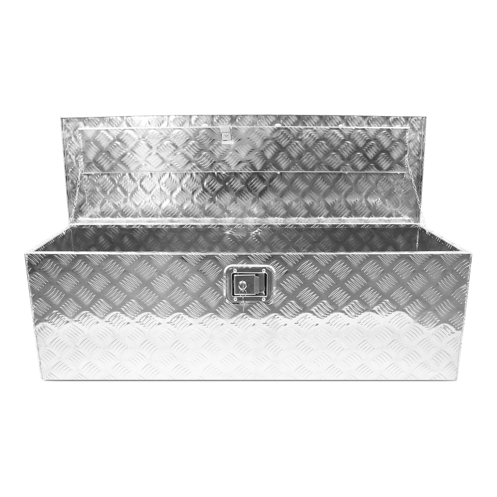48" Heavy Duty Aluminum Tool Box - Diamond Plate Storage Chest with ...