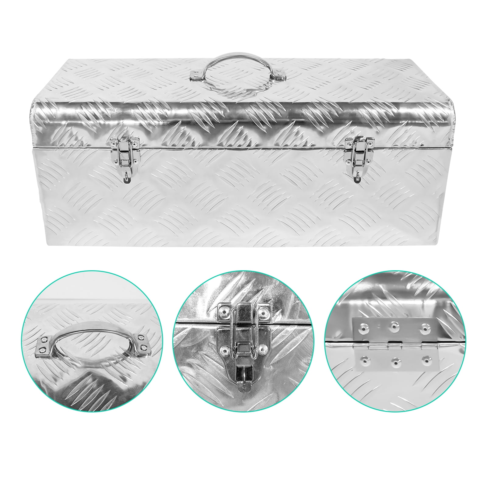 48" Heavy Duty Aluminum Tool Box - Diamond Plate Storage Chest with ...