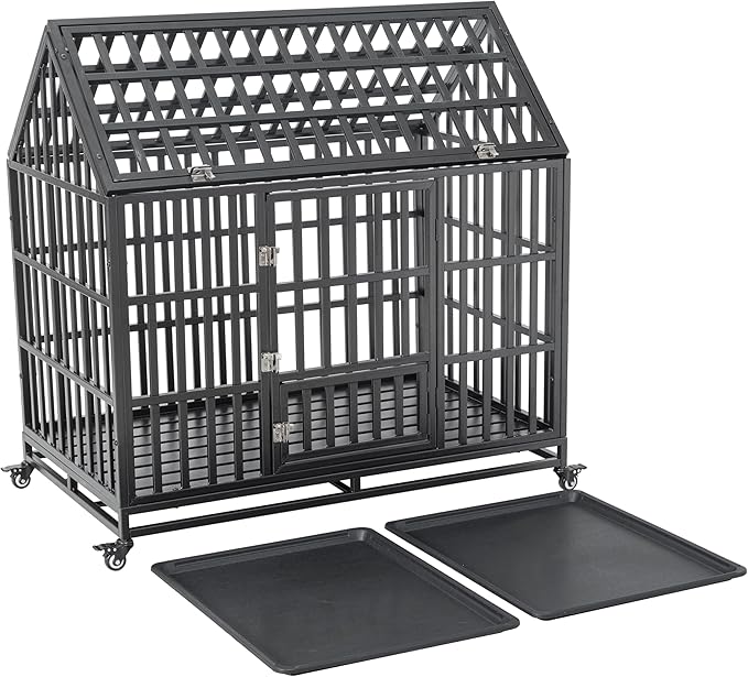 48" Heavy Duty Dog Crate Large Dog cage Dog Kennels and Crates for ...