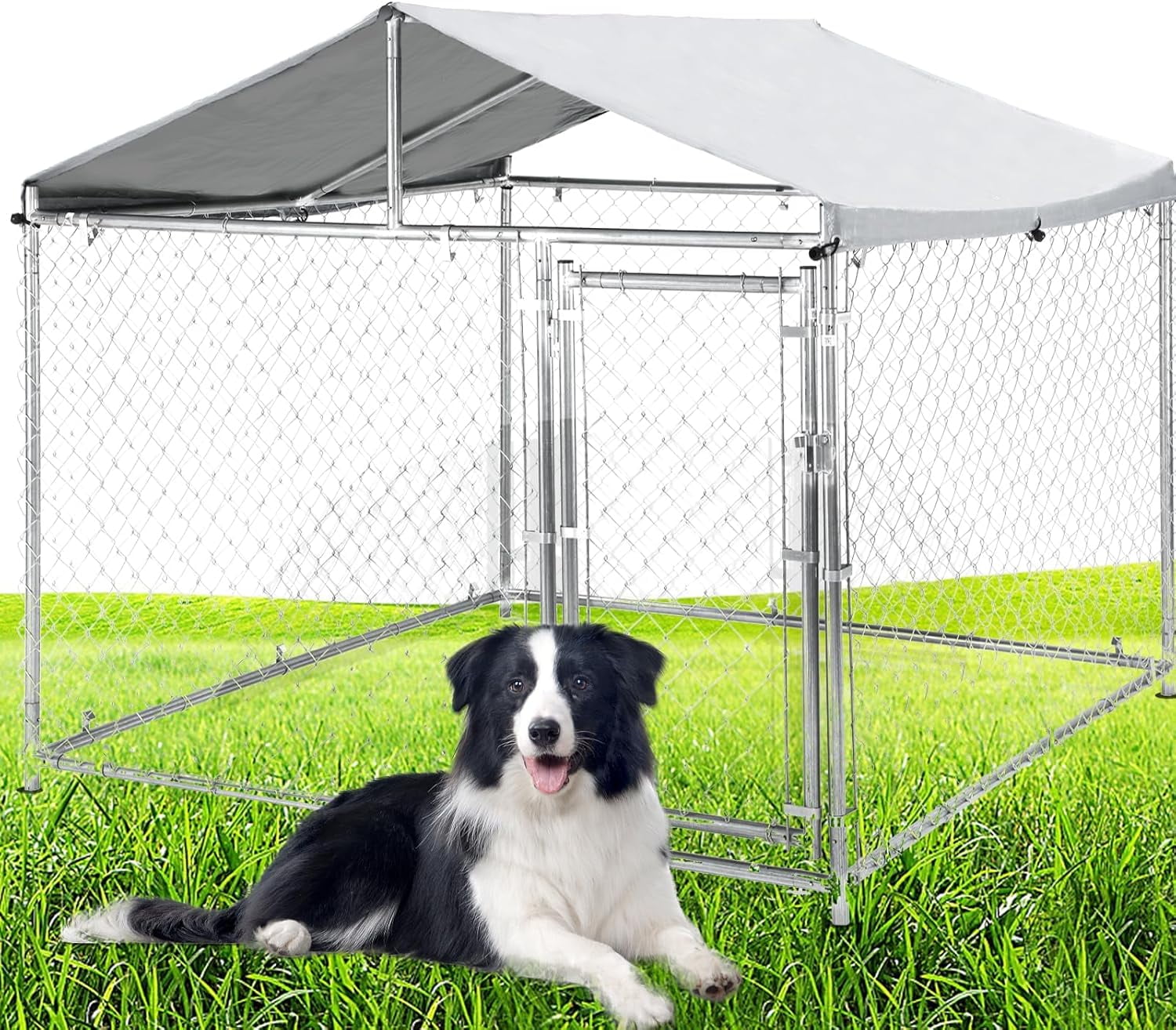 48" Heavy Duty Indestructible Outdoor Dog Crate with Double Doors ...