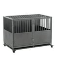 48'' Heavy Duty Stackable Dog Crate for Large Medium Dogs, Metal Pet ...
