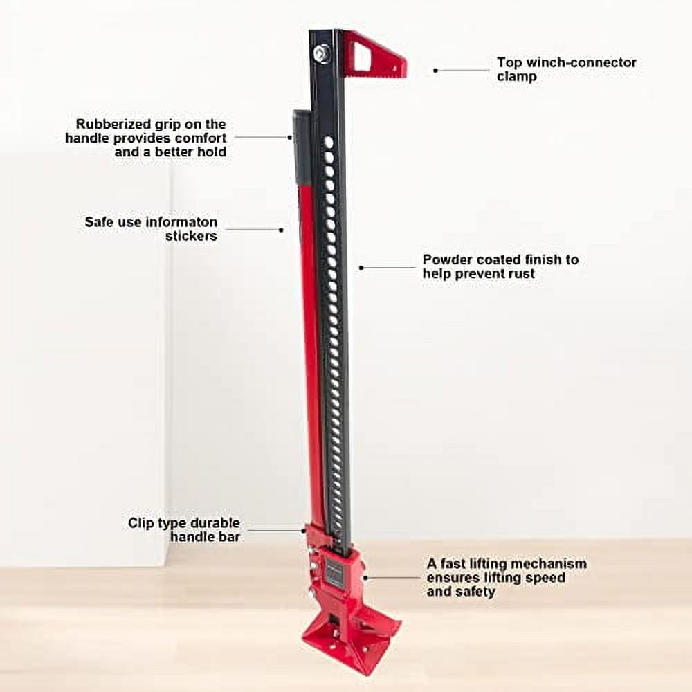 48" High Lift Ratcheting Off Road Utility Farm Jack,3 Ton (6,000 lb ...