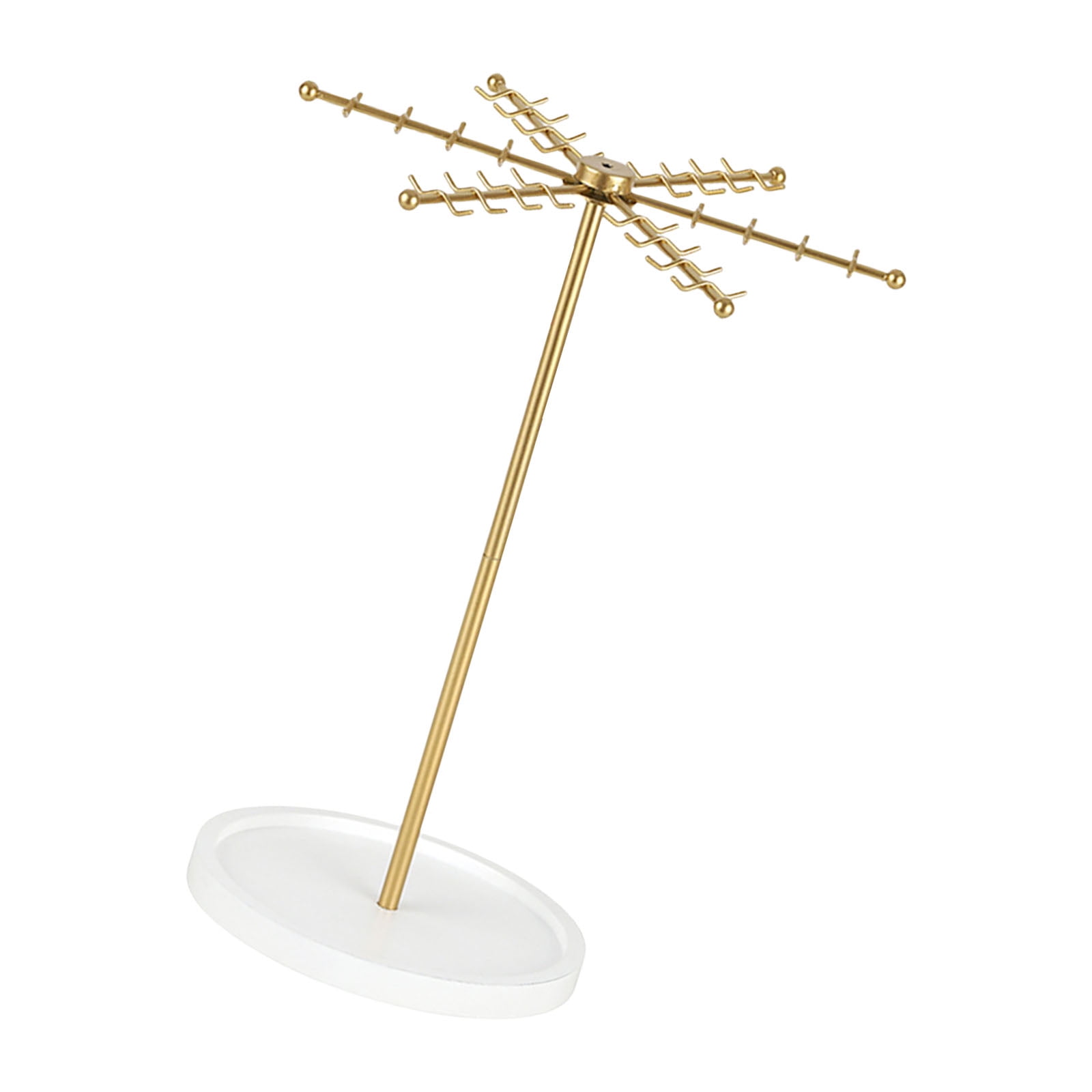 48 Hook Gold Metal Jewelry Holder With 360 Degree Rotation Large ...