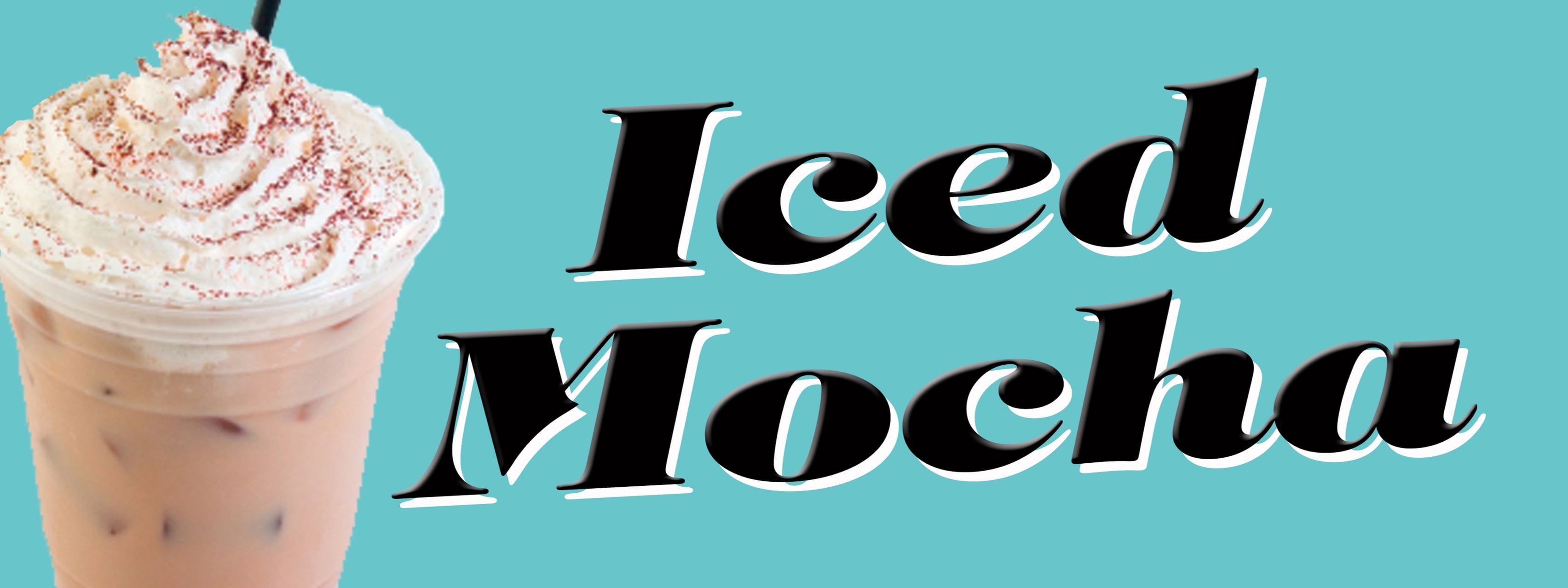48" ICED MOCHA DECAL sticker coffee cold stand - Walmart.com