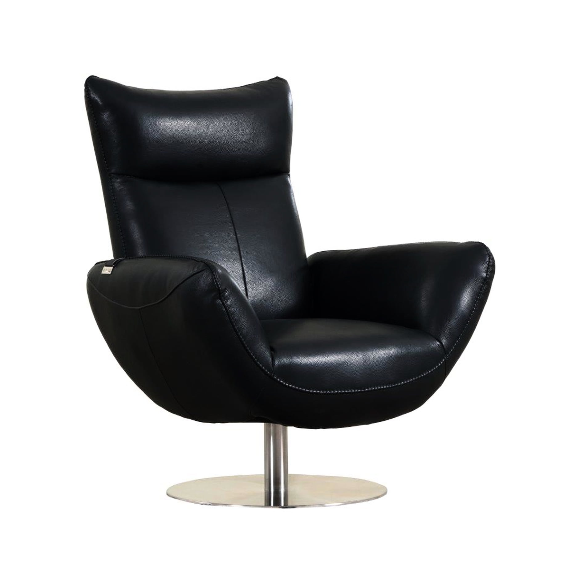 48 In. Deep Package Leather Lounge Chair With Stainless Steel Support ...