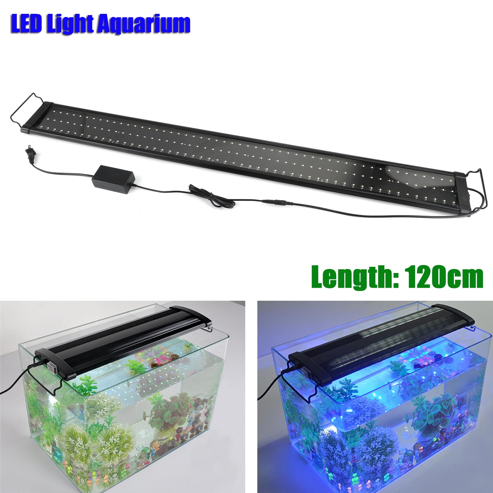 48 Inch 120cm LED Light Aquarium Fish Tank 0.2W Full Spectrum Plant ...