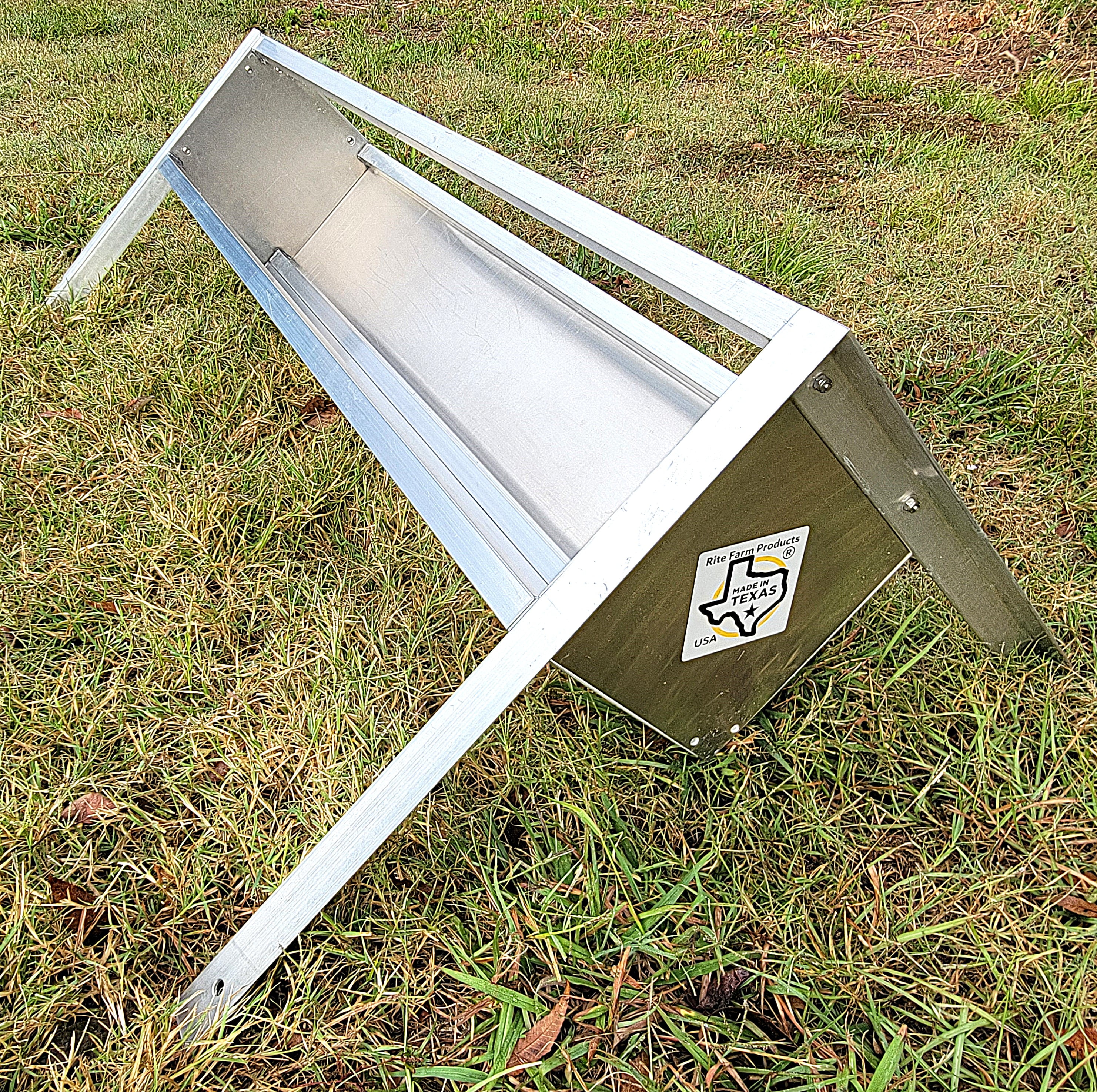 48 Inch 4 Ft Welded Aluminum Sheep & Goat V Trough Feeder with Anchors ...