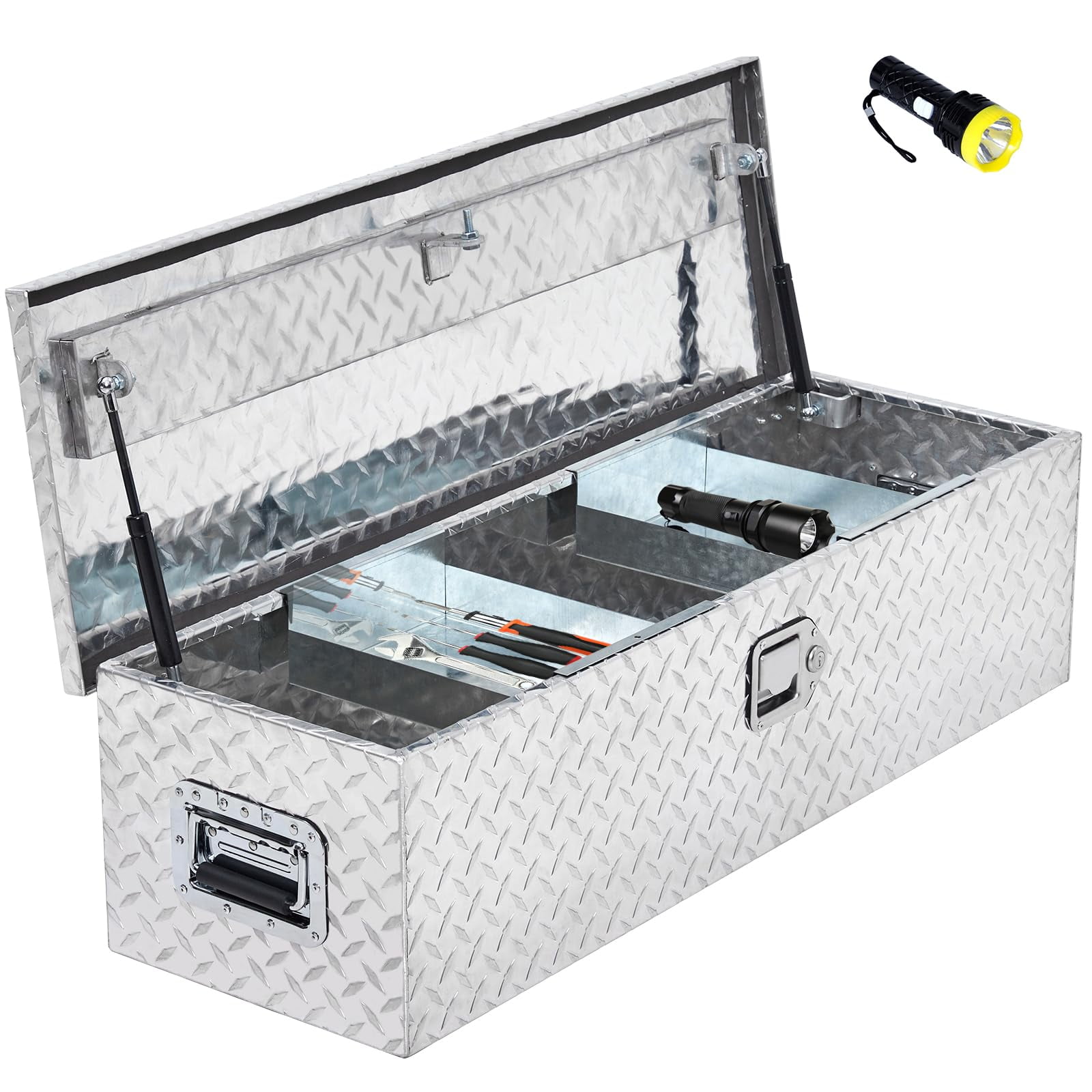 48 Inch Aluminum Tool Box, Heavy Duty Truck Bed Toolboxes with Side ...