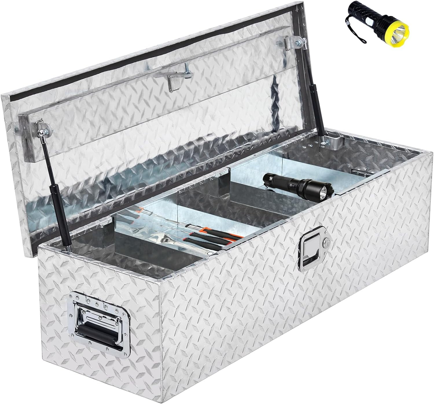 48 Inch Aluminum Truck Tool Box, Truck Bed Tool Box with Sliding Shelf ...