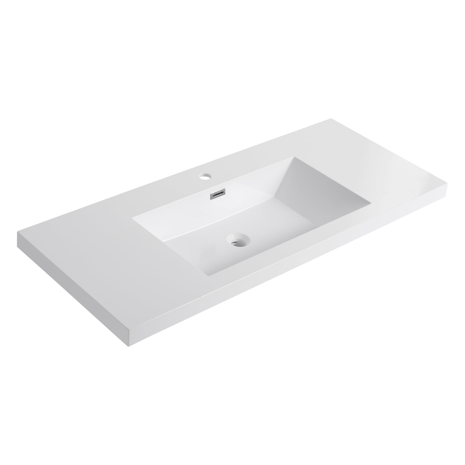 48 Inch Bathroom Resin Sink - Lightweight Drop-In Vanity Basin with ...