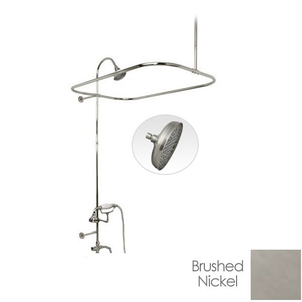 48 Inch End Mount Shower Conversion Kit with Handshower Cradle & Rain ...