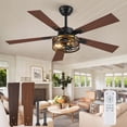Lokivas 48in Farmhouse Ceiling Fan with Lights, 6-Speed, Remote Control ...