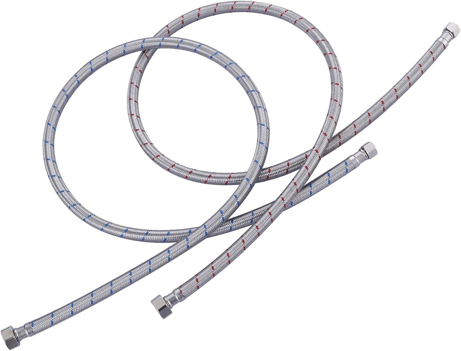 48-Inch Faucet Supply Lines: Braided Stainless Steel Flexible Faucet ...