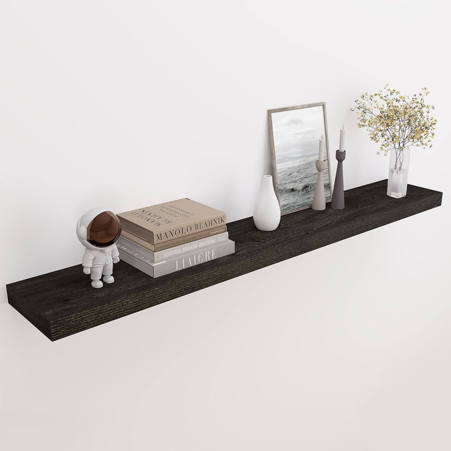 48 Inch Fireplace Mantel Shelf, Wood Floating Shelves Wall Mounted ...