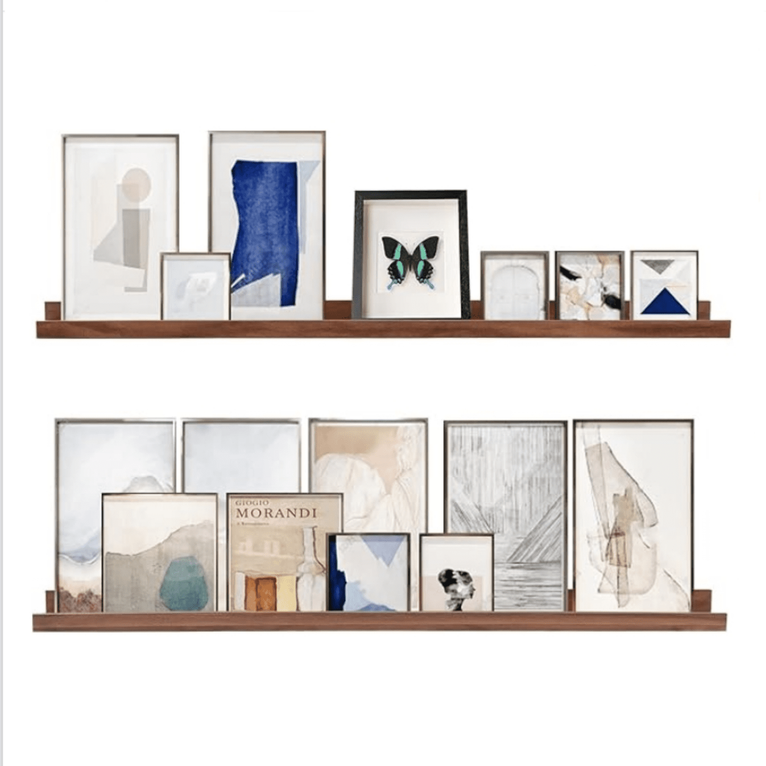 48 Inch Floating Wall Ledge Bookshelf Light Walnut Kids Book Toys ...