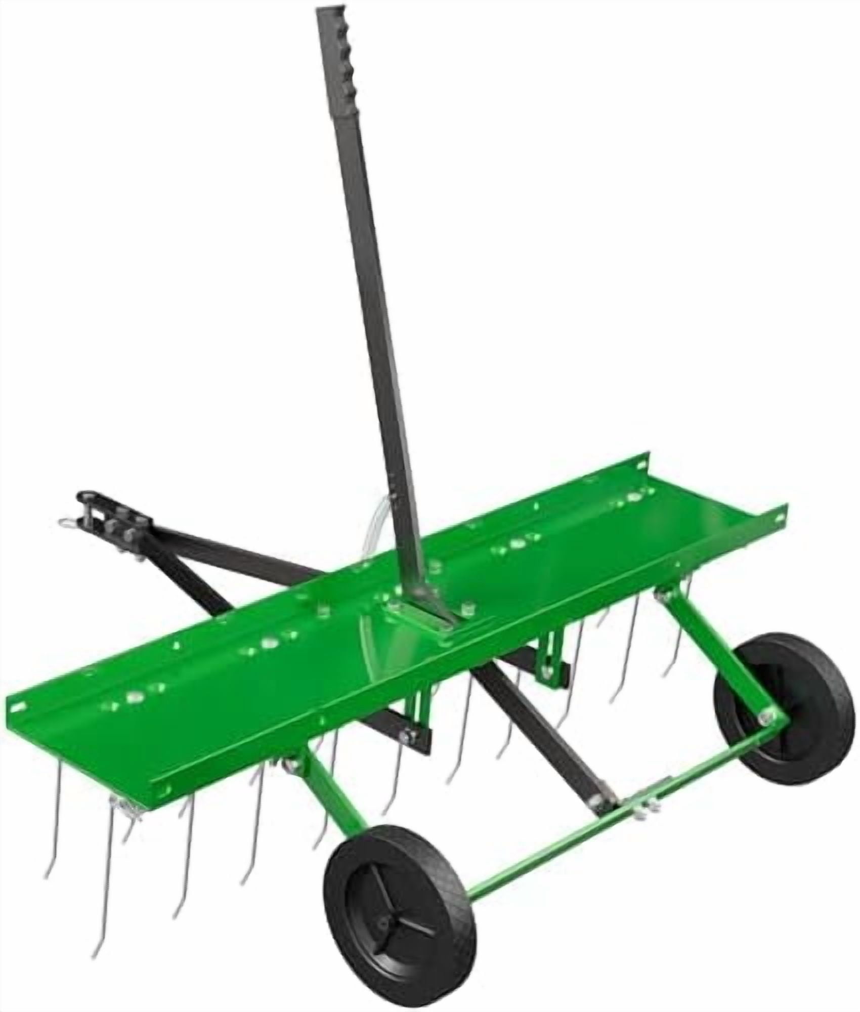 48 Inch Green Tow Dethatcher with 24 Spring Steel Tines, Pull Behind ...