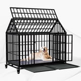 48 Inch Heavy Duty Dog Crate Large Dog cage Strong Metal Dog Kennels ...