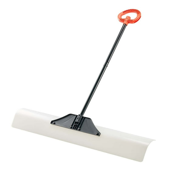 48-Inch Heavy-Duty Plastic Snow Pusher Shovel with Ergonomic D-Grip ...