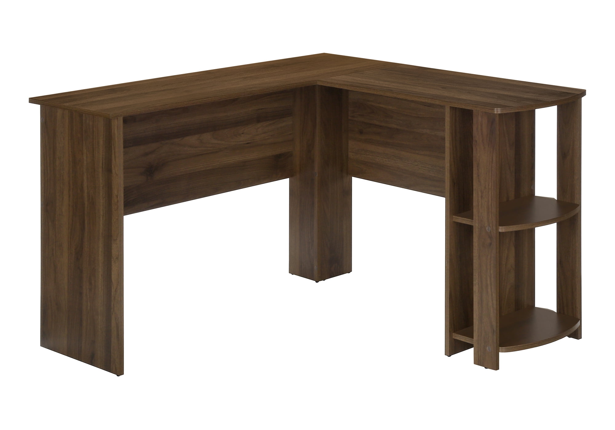 48 Inch L Shaped Wood Look Computer Desk with Storage Shelves for ...
