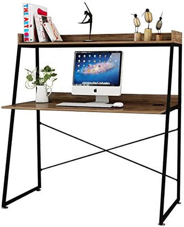48 Inch Ladder Desk with Storage Shelves, 2-Tier Home Office Students ...