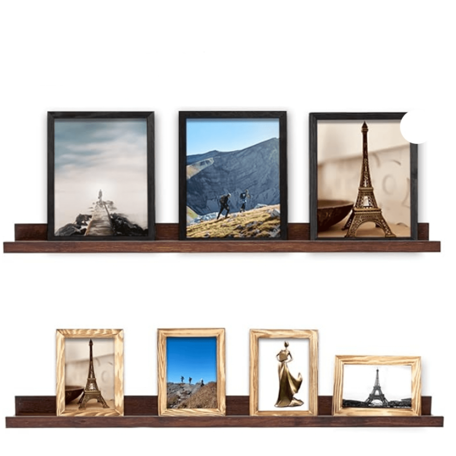 48 Inch Long Floating Shelves for Wall Large Picture Ledge Walnut Photo ...